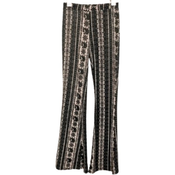shosho | Pants & Jumpsuits | Shosho Black White Bohemian Flared Pants ...